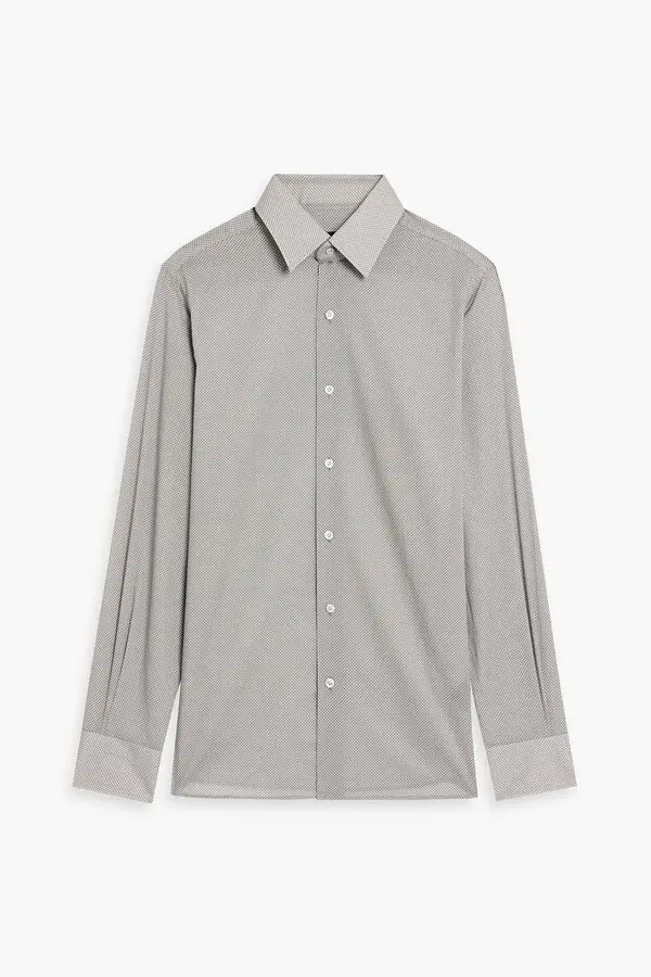 TOM FORD Polkadot Cotton Shirt - Gray