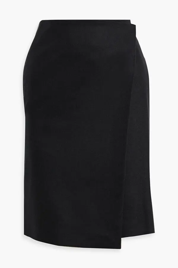 Loulou De Saison Jil Woolblend Felt Wrap Skirt - Black