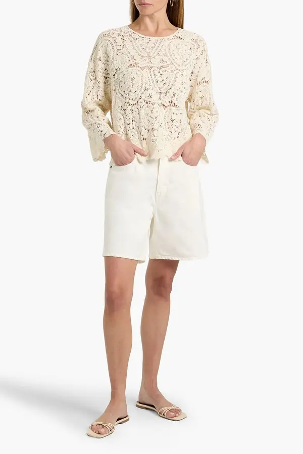 Loulou De Saison Arold Crocheted Silk Top