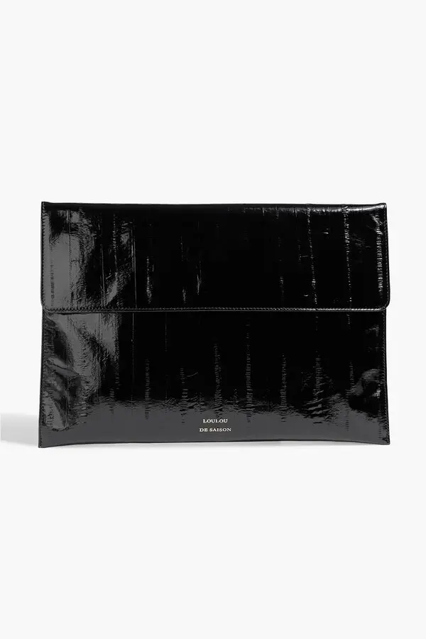 Loulou De Saison Maury Eel-effect Patent Leather Clutch