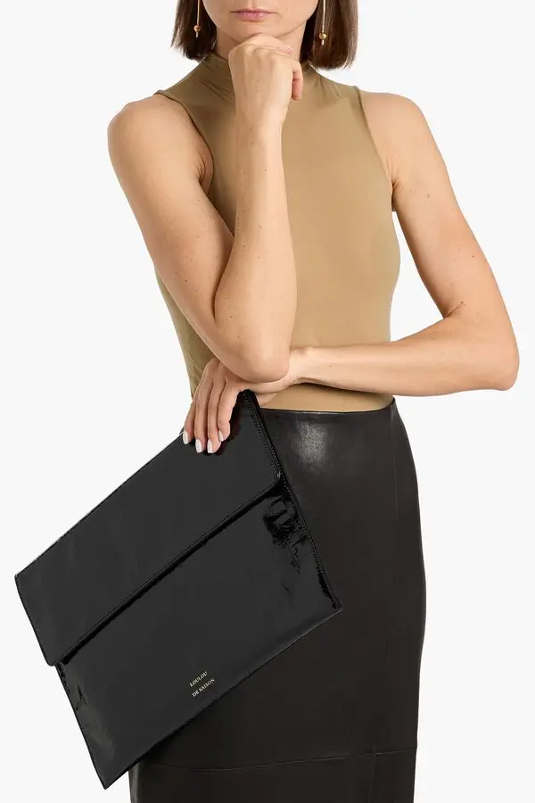 Loulou De Saison Maury Eel-effect Patent Leather Clutch