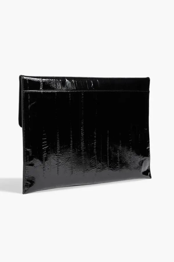 Loulou De Saison Maury Eel-effect Patent Leather Clutch