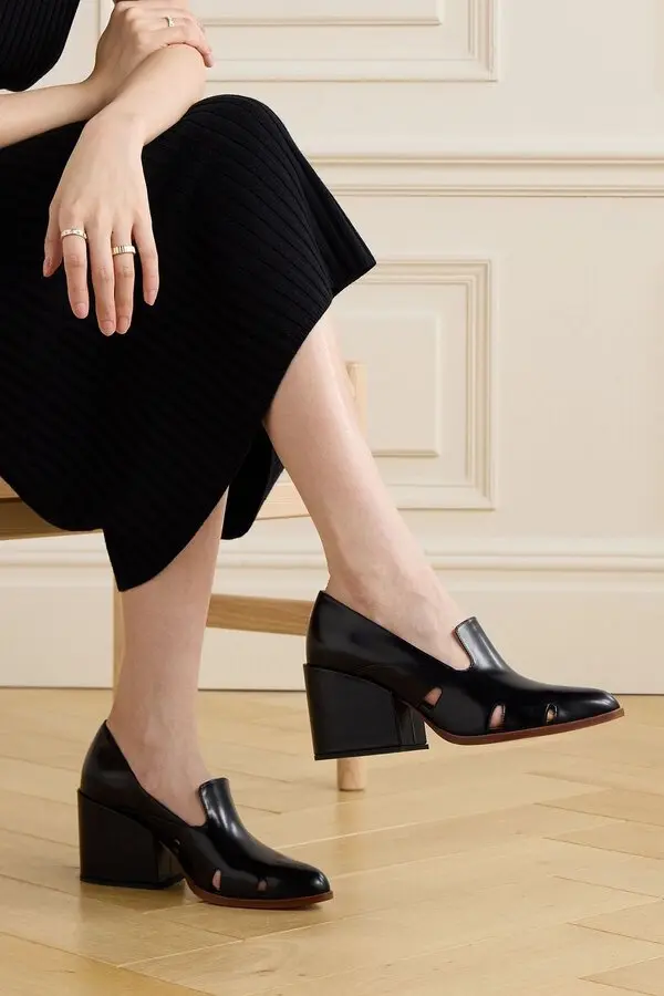 Gabriela Hearst Eliza Cutout Leather Pumps