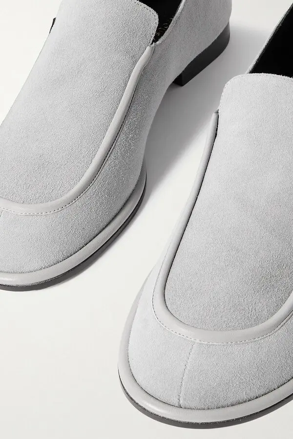 NEOUS Polaris Suede Loafers With Leather Trim - Gray
