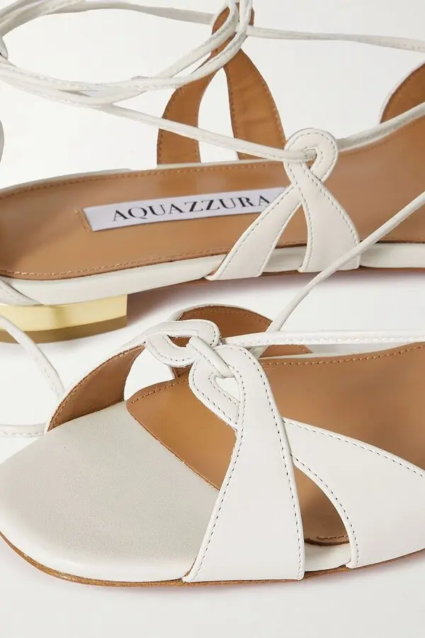 AQUAZZURA Cala Di Volpe Leather Lace-up Sandals