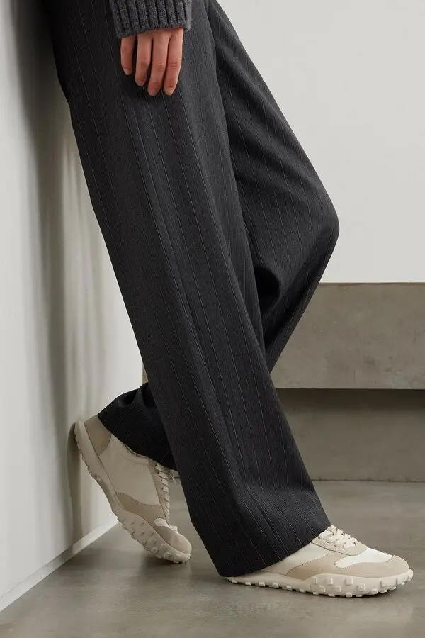 JIL SANDER Moon Suede And Shell Sneakers - Ivory