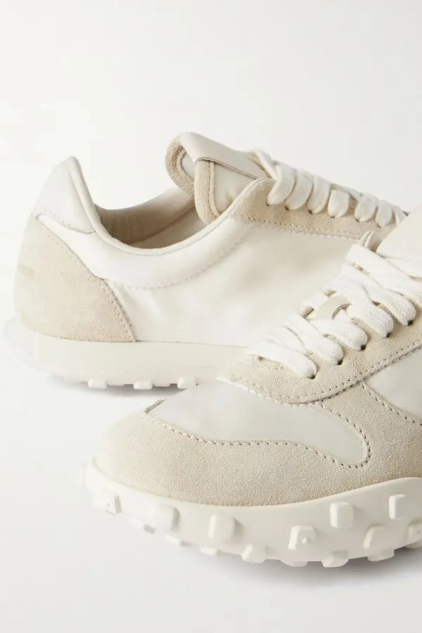 JIL SANDER Moon Suede And Shell Sneakers - Ivory