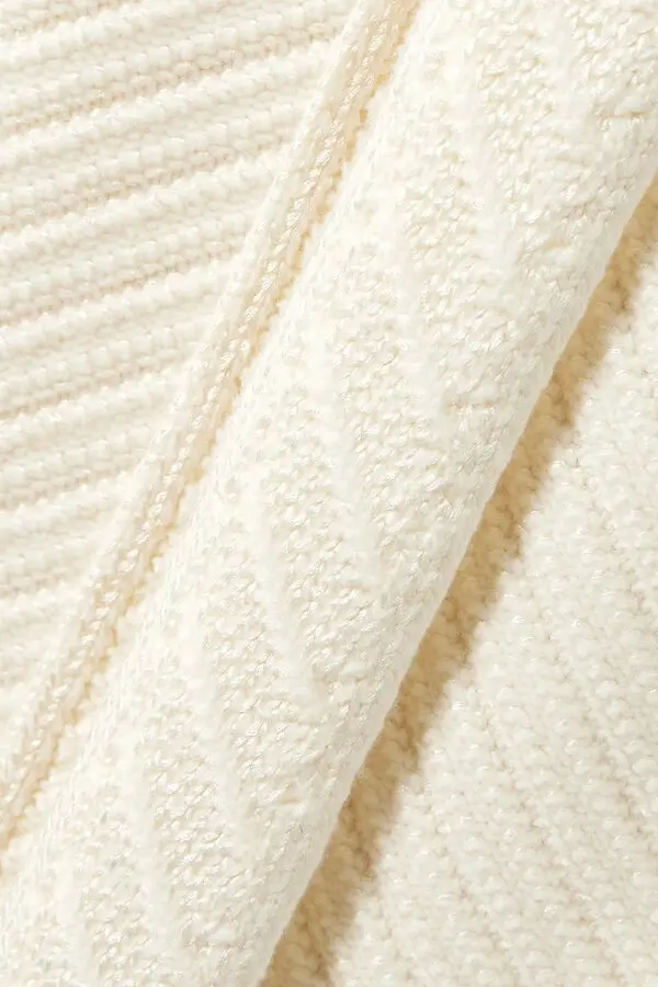 JOSEPH Belted Double-breasted Ribbed Wool-blend Cardigan