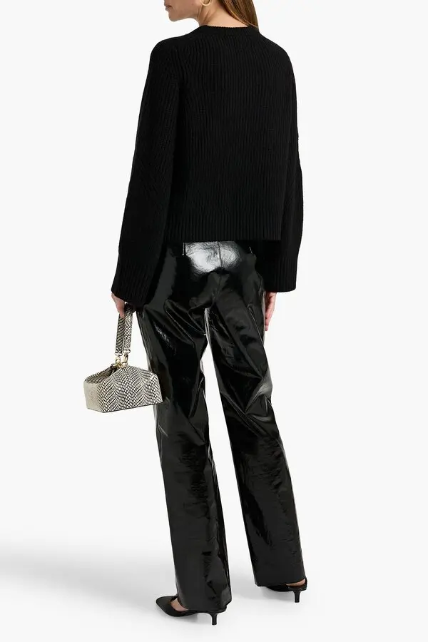 Loulou De Saison Alfie Ribbed Cashmere Sweater - Black