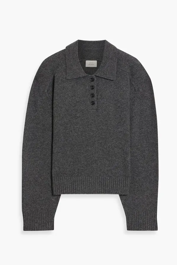 Loulou De Saison Homere Cashmere Polo Sweater - Anthracite