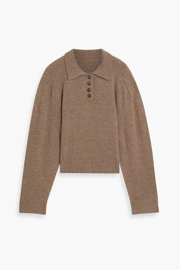 Loulou De Saison Homere Cashmere Polo Sweater - Taupe