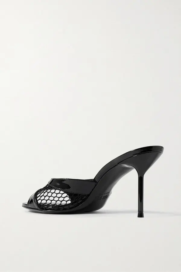 Paris Texas Lidia Patent Leather And Mesh Mules