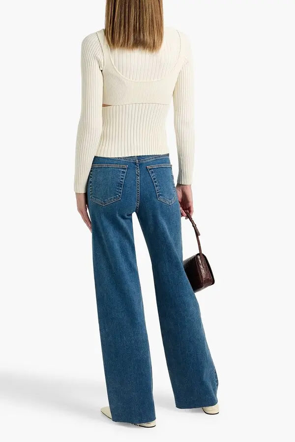SLVRLAKE Grace High Rise Wide Leg Jeans In Love Letter Wash
