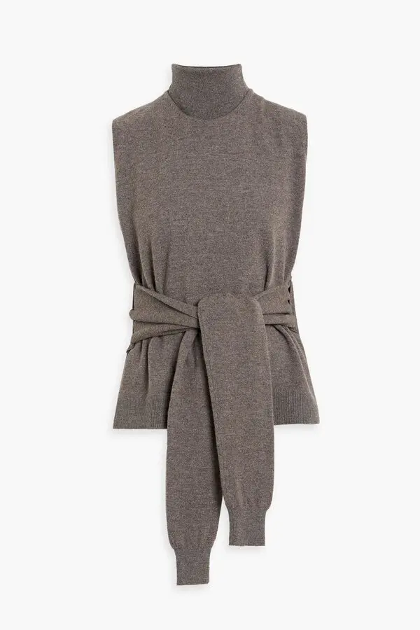 RÓHE Layered Merino Woolblend Turtleneck Top - Taupe