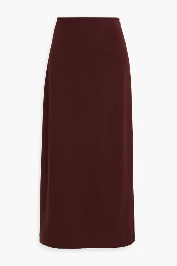 Loulou De Saison Samos Woolblend Twill Maxi Skirt - Burgundy