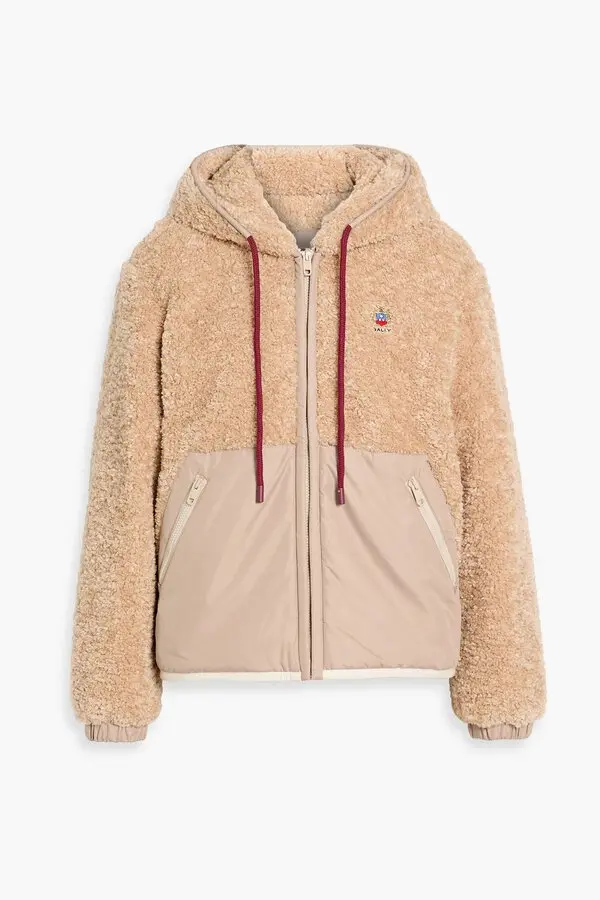 Bally Teddy Fleece Hooded Jacket With Paneled Design - Neutral