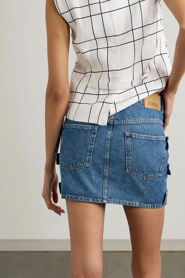 MARANT ETOILE Stessy" Denim Cargo Mini Skirt - Mid Denim