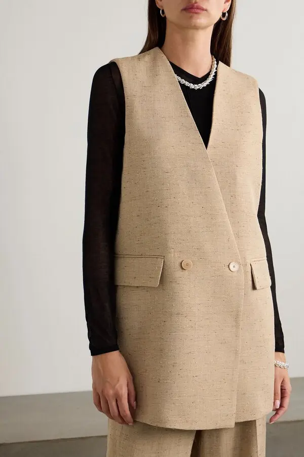 JOSEPH Arago Double-breasted Tweed Vest