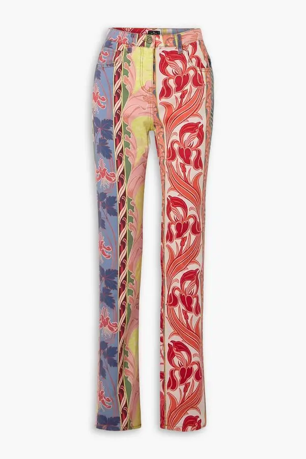 Etro Printed Straight-leg Jeans