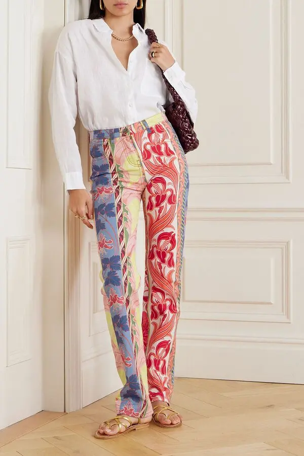 Etro Printed Straight-leg Jeans