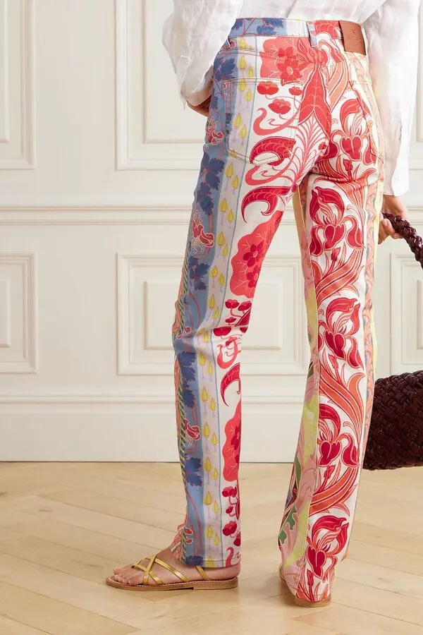 Etro Printed Straight-leg Jeans