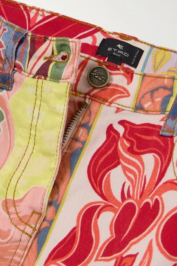 Etro Printed Straight-leg Jeans