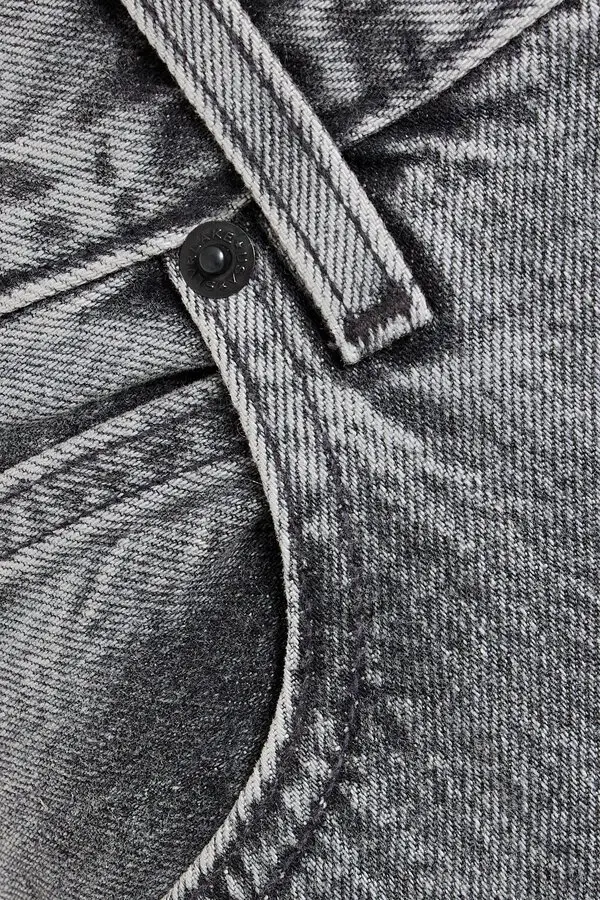 SLVRLAKE Mica Twotone Lowrise Wideleg Jeans - Dark Gray