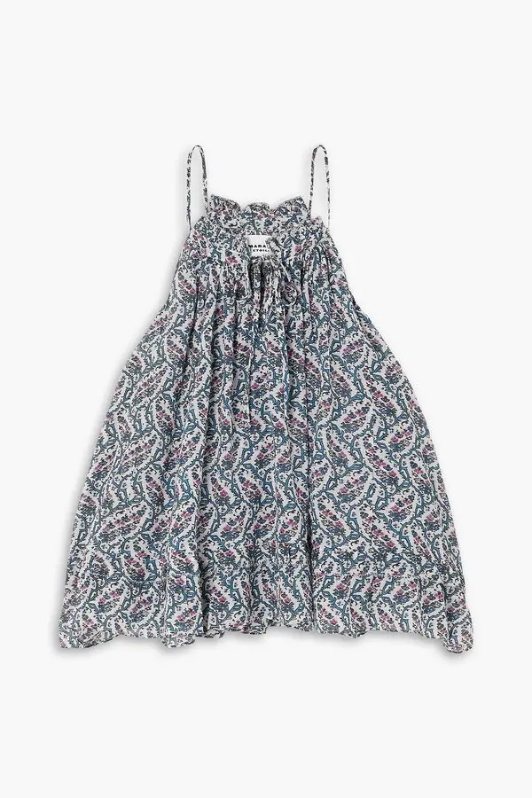 MARANT ETOILE Fabino Ruffled Printed Cotton-voile Blouse - Off-white
