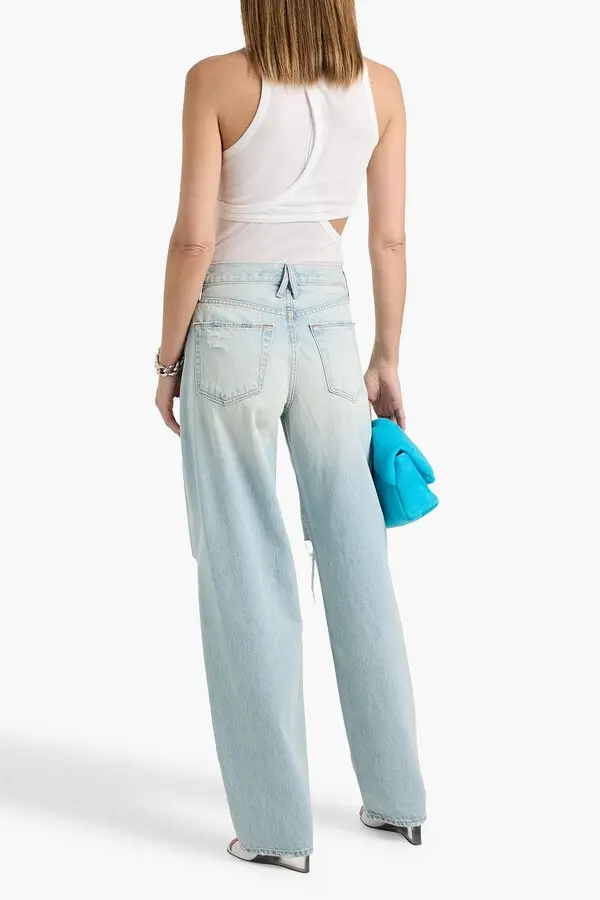 SLVRLAKE Tess Distressed Boyfriend Jeans - Light Denim