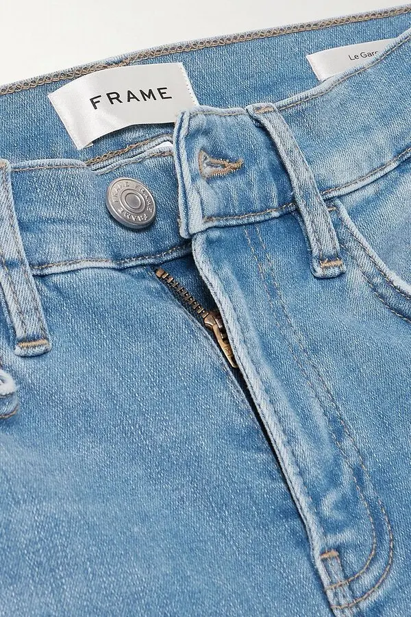 FRAME Le Garçon Cropped Slim Jeans - Light Denim