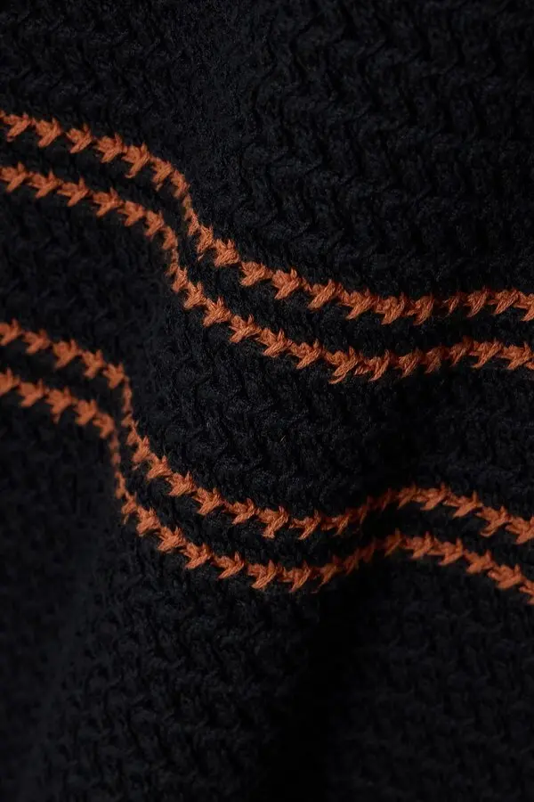 RE/DONE Striped Crocheted Cotton Mini Dress