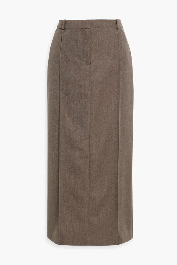 Loulou De Saison Vera Wooltweed Maxi Skirt - Taupe