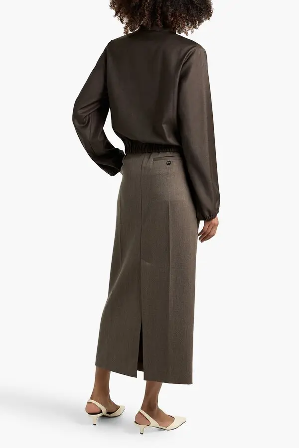 Loulou De Saison Vera Wool Tweed Midi Skirt