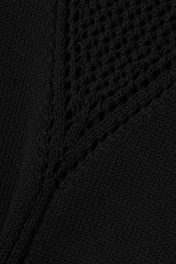 JIL SANDER Pointelle Knit Wool And Cotton-blend Top