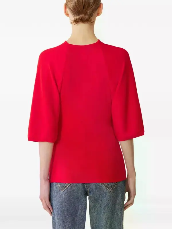 LANVIN Draped Three-quarter Sleeve Sweater