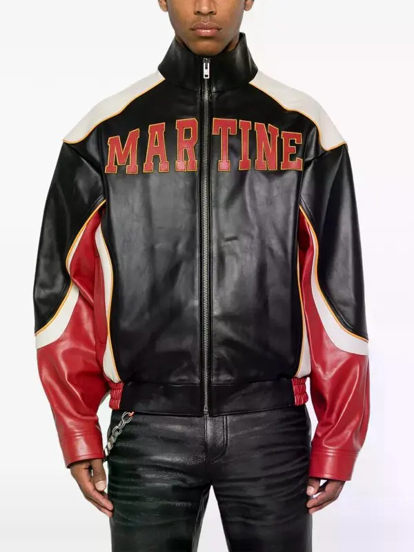 Martine Rose Logo-patch Leather Jacket