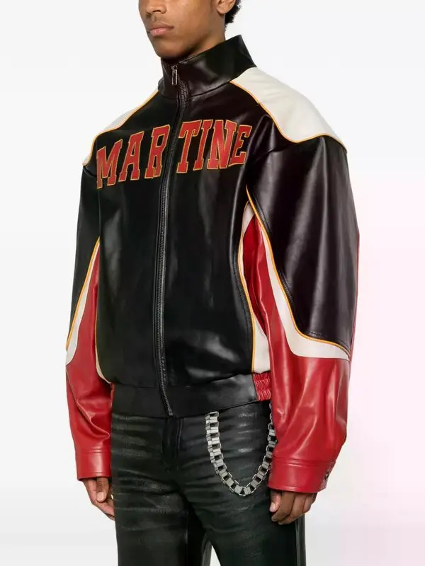 Martine Rose Logo-patch Leather Jacket