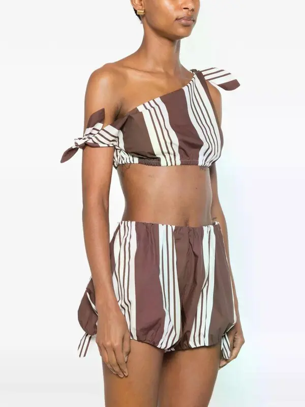 Posse Rosie Striped-print One-shoulder Top