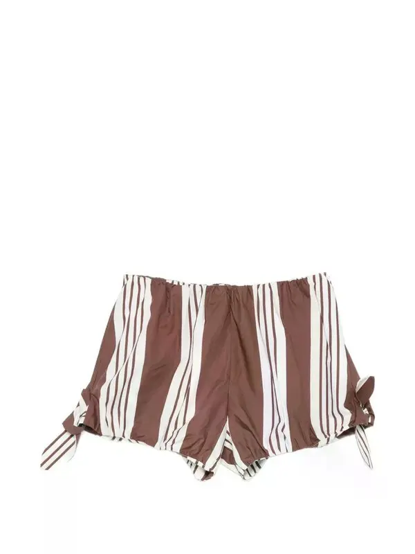 Posse Rosie Striped Shorts - Brown