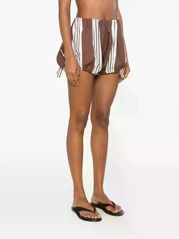 Posse Rosie Striped Shorts - Brown