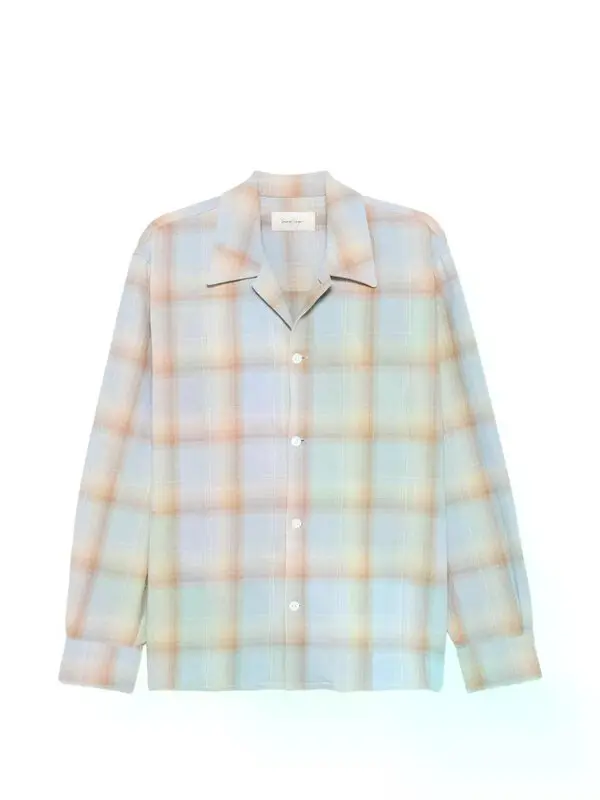 SECOND / LAYER Logan Ombre Checked Shirt - Blue