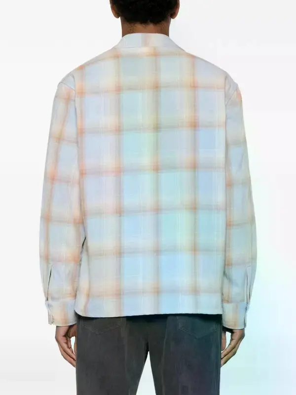 SECOND / LAYER Logan Ombre Checked Shirt - Blue