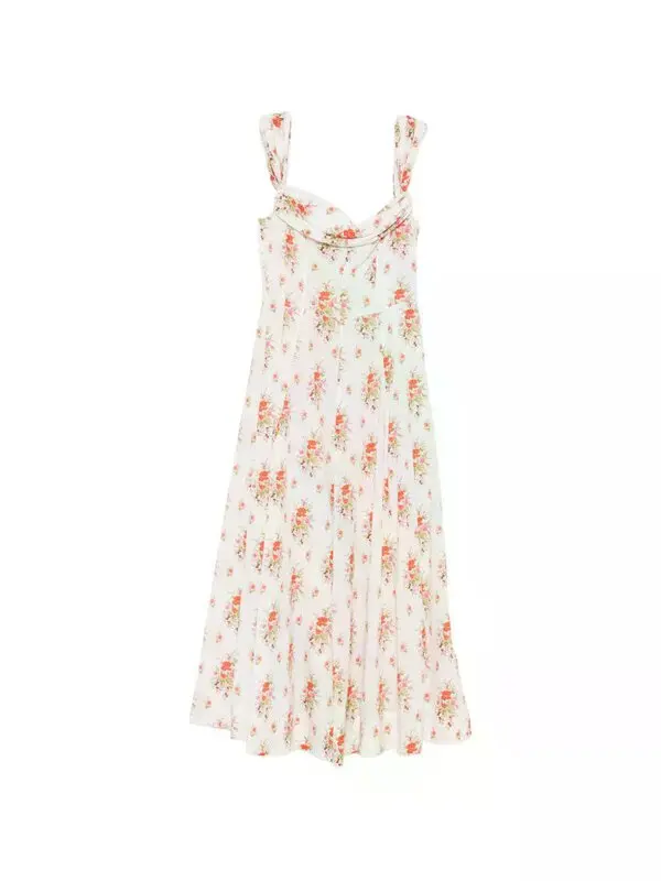 DÔEN Clea Floral-print Midi Dress - Neutrals
