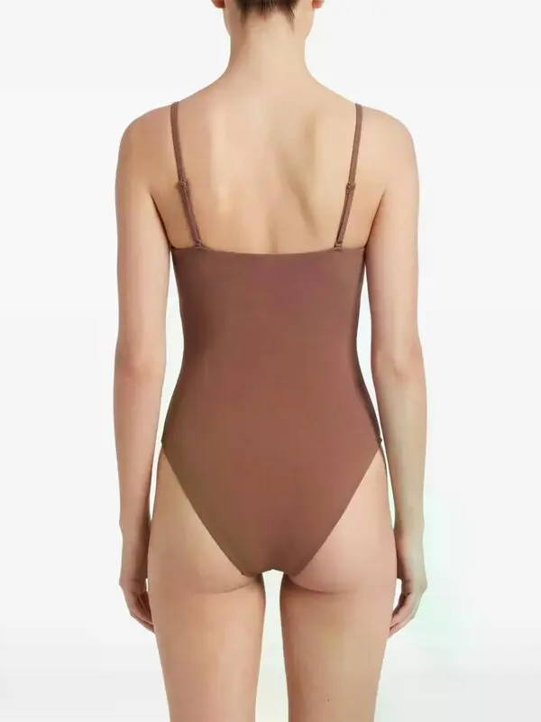 Christopher Esber Arced Ruched Swimsuit - Brown