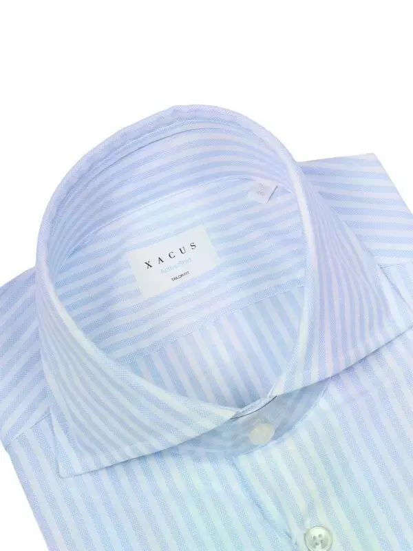 XACUS Active Button-down Striped Shirt - Blue