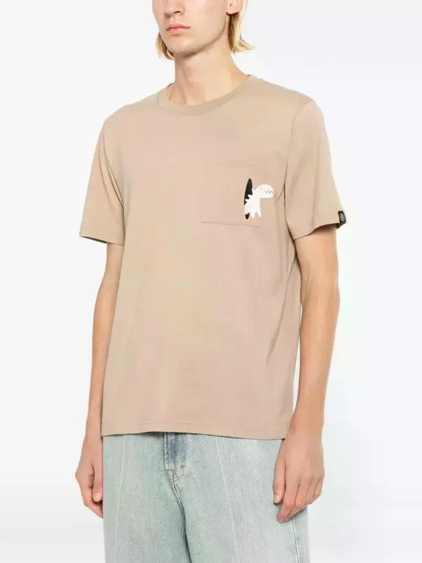 AGNES B. Dino-patch Pocket T-shirt - Brown