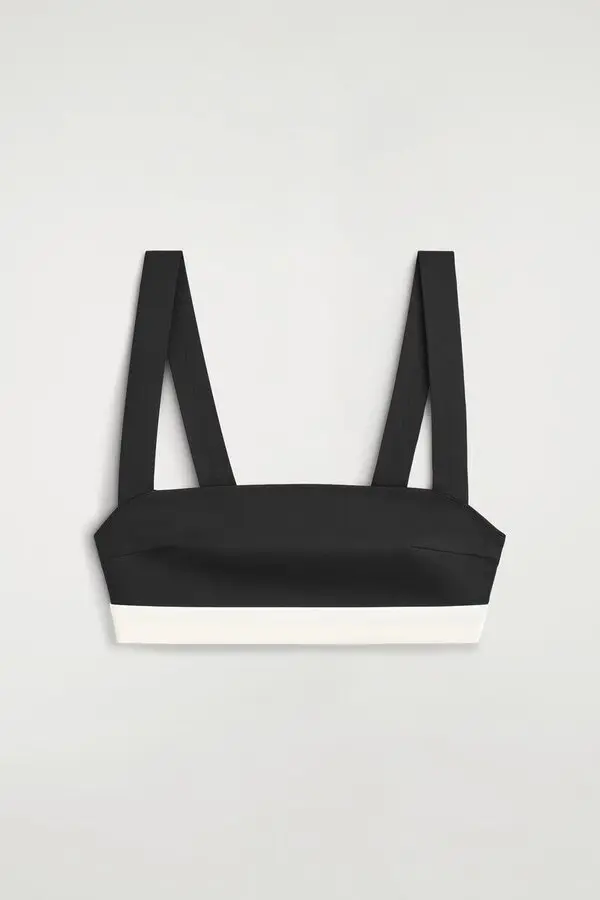 Cos Color-block Scuba Bikini Top - Black