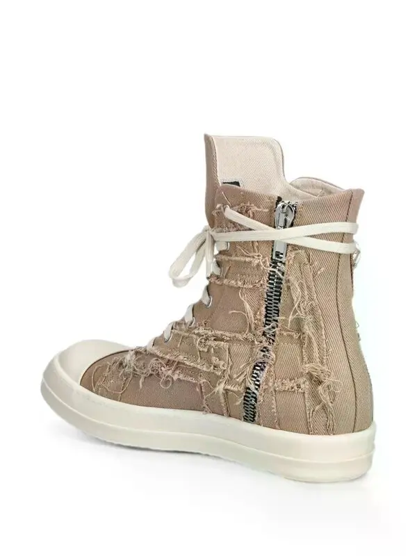 Rick Owens Distressed High-top Sneakers