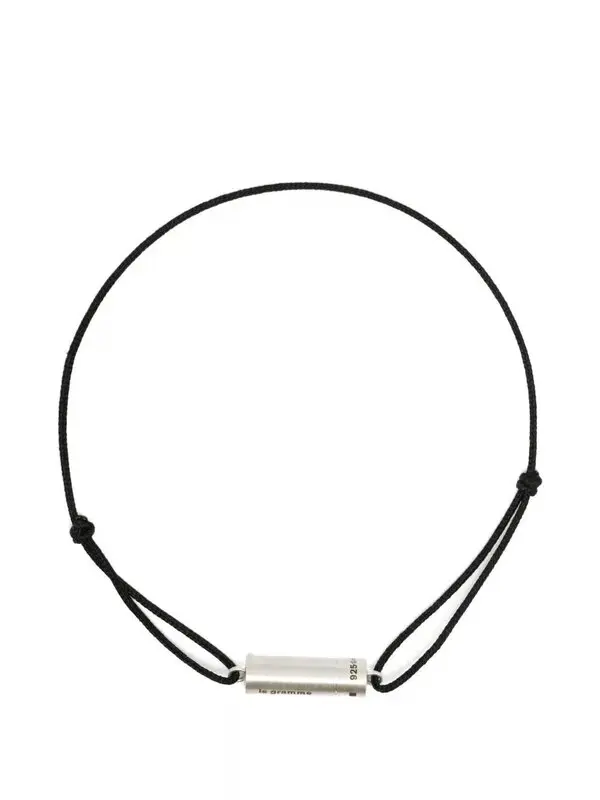 Le Gramme Engraved Logo Bracelet - Black