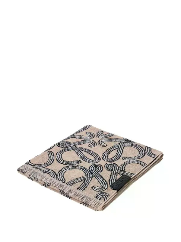 Loewe Anagram Fringed Beach Towel - Neutrals